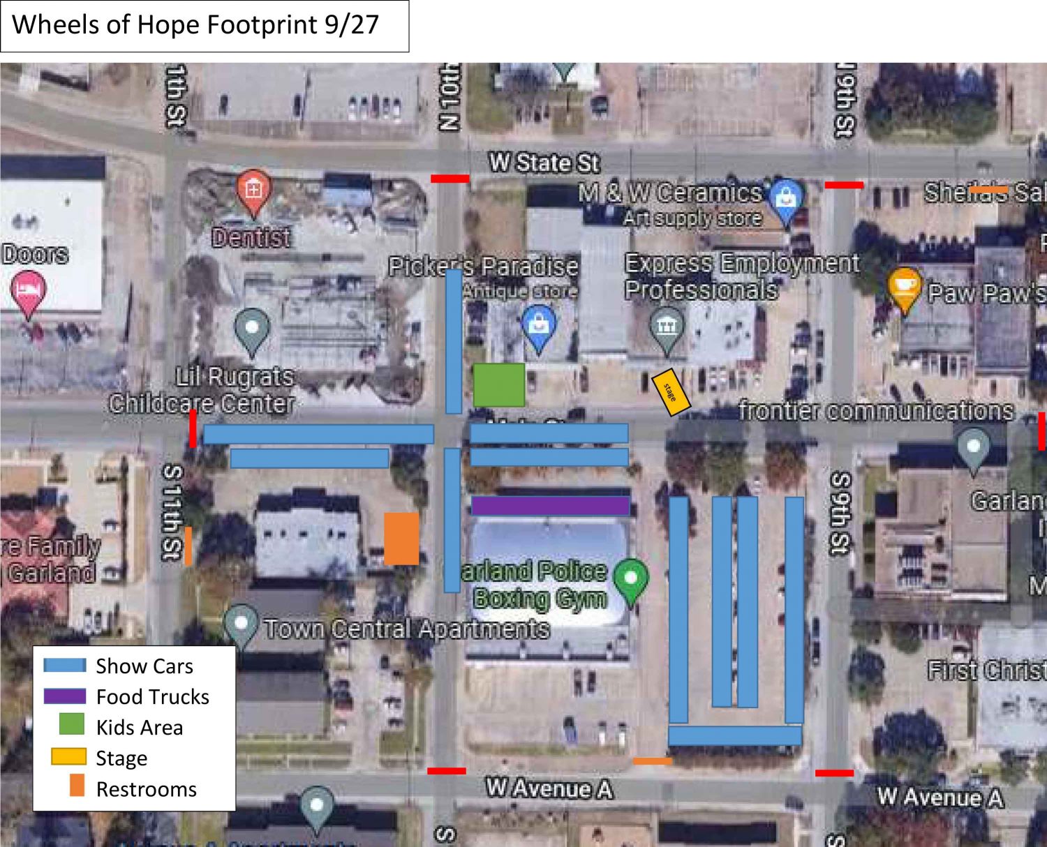 Wheels of Hope Car Show Layout MapWheels of Hope Car Show – Garland, Texas